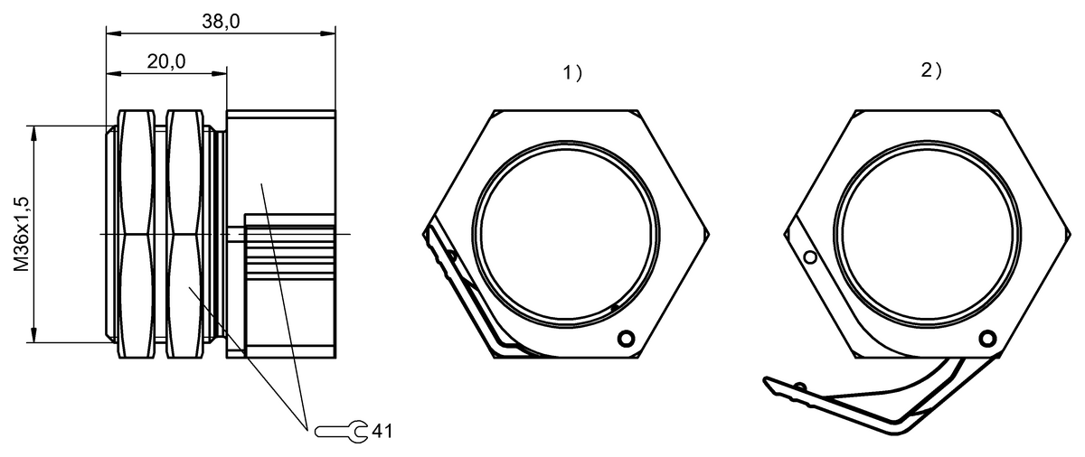 BAM00J3 (BES 30,0-KH-10S/W) Clamp without fixed stop for proximity ...