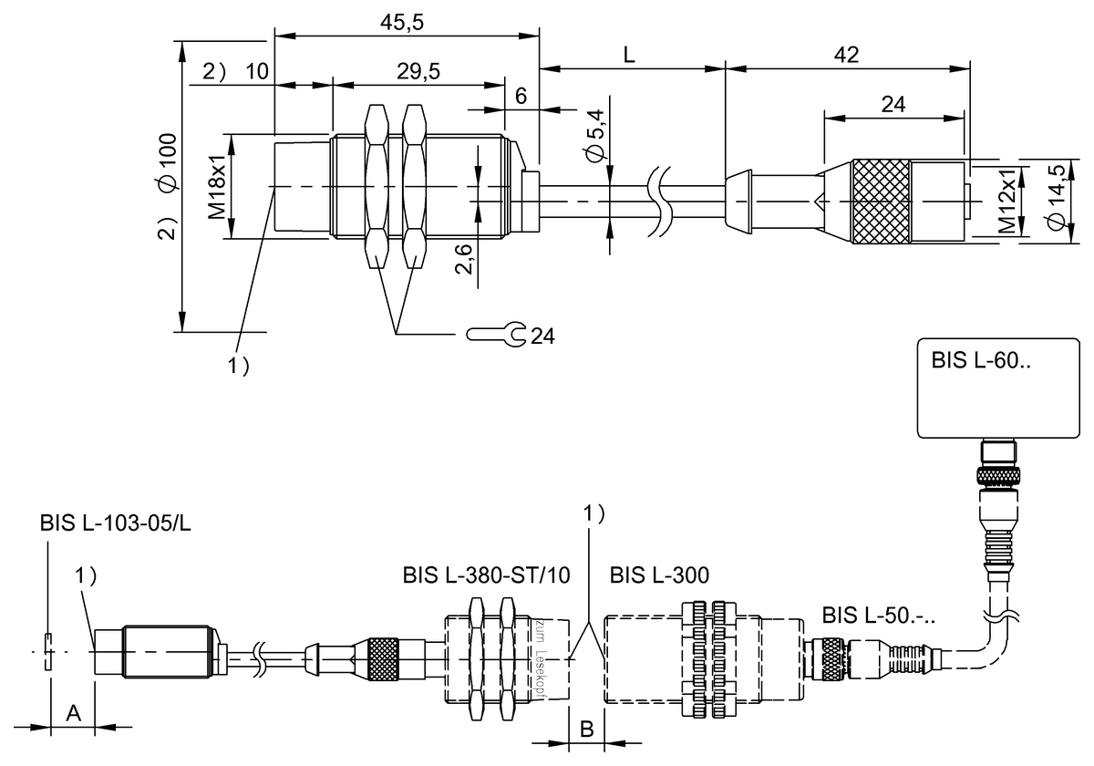 BIS00JU (BIS L-380-02/BU-PU1-00,5) LF RFID data couplers (125 kHz ...