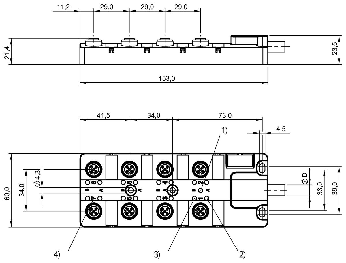 BPI004U (BPI 8M4A5P-2K-00-KPXL0-100) Passive Verteiler - BALLUFF Schweiz