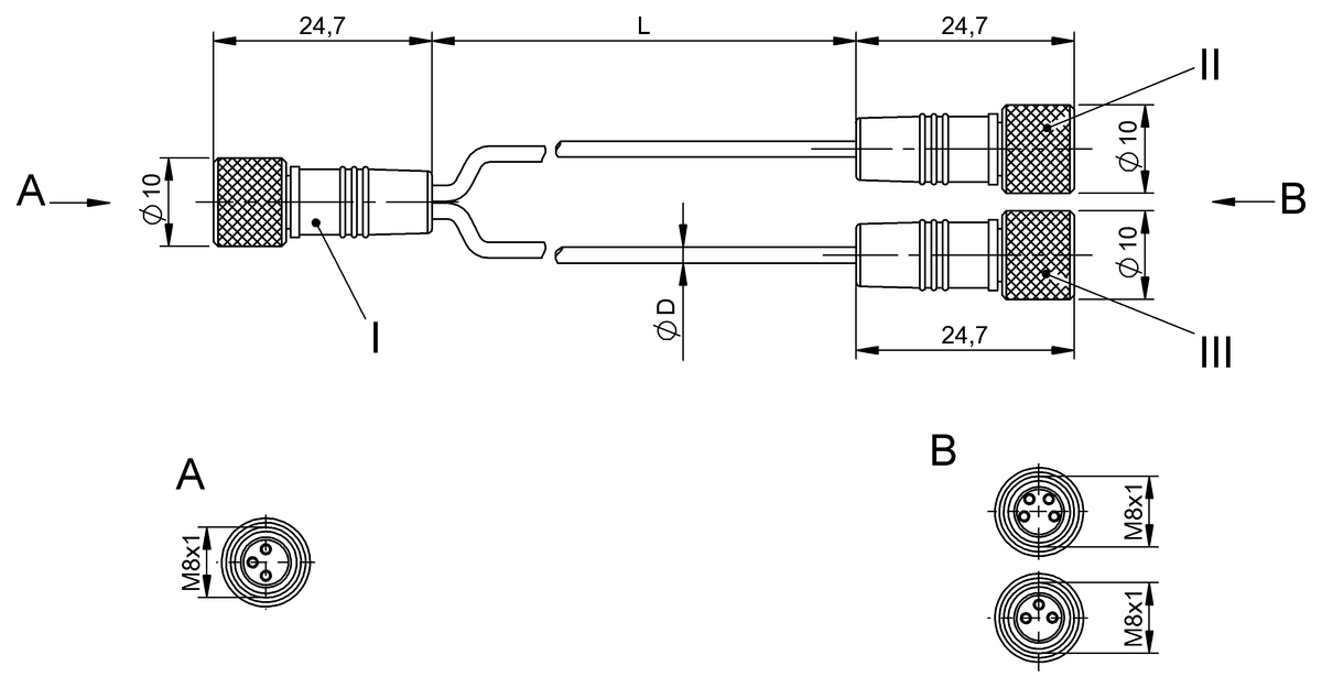 BCC0FTN (BCC M313-M314-M313-U2063-020) Y-splitters - BALLUFF USA
