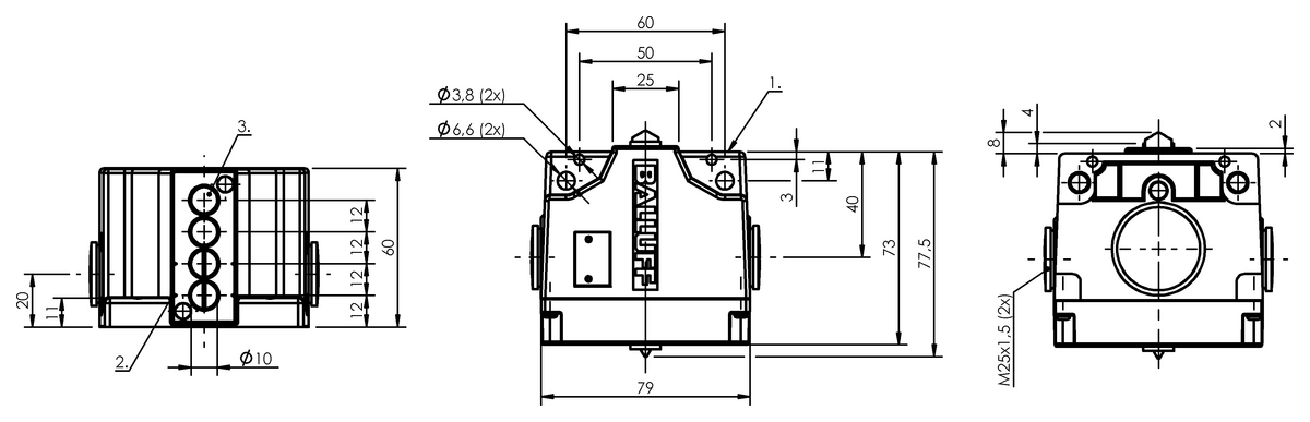 BNS02LA (BNS 813-B04-D12-61-A-55-0755) Mechanical multiple position ...