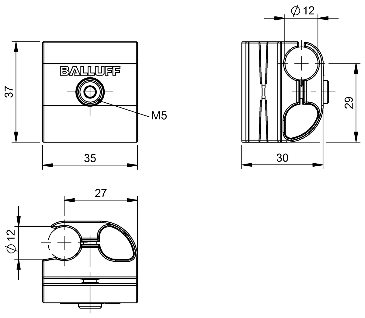 BAM027F (BMS CC-M-D12-B-02) Flexible mounting system - BALLUFF USA