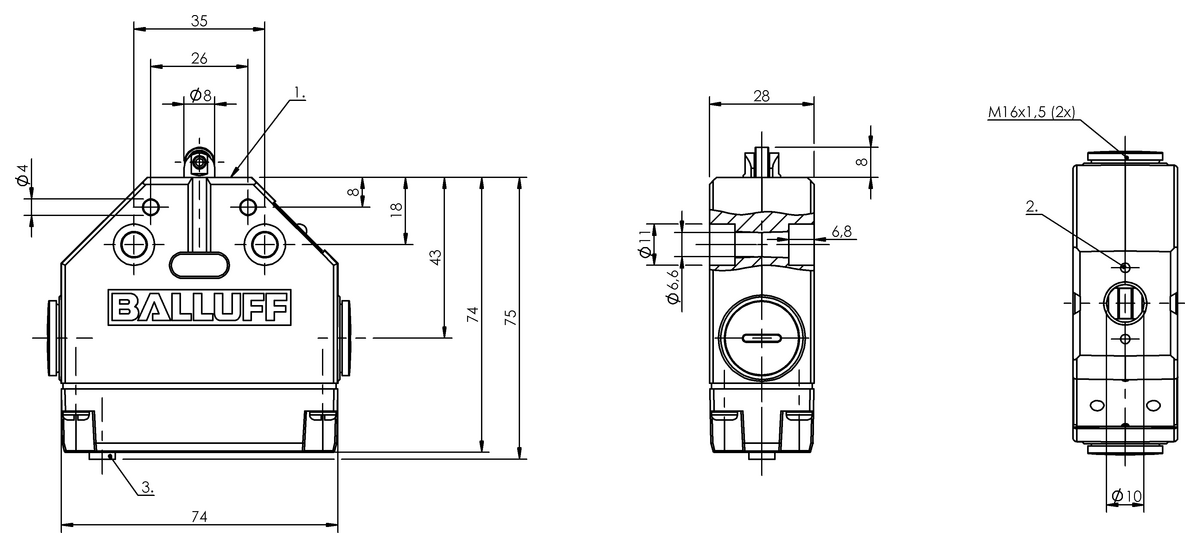 BNS002N (BNS 813-FL-60-186-FC) Mechanical single position limit ...