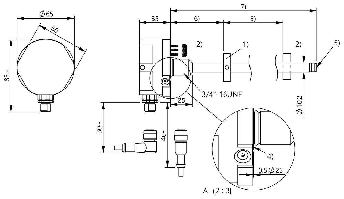 BTL1UNJ (BTL7-E500-M1956-W-ZR1C) Robust magnetostrictive linear ...
