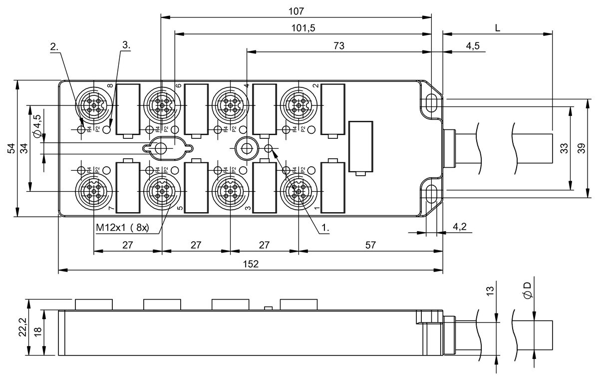 BPI0073 (C04 T8R-00-PB-100M) Junction blocks - BALLUFF USA