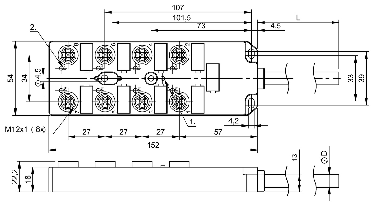 BPI0013 (C04 T8M-00-PB-050M) Junction blocks - BALLUFF USA
