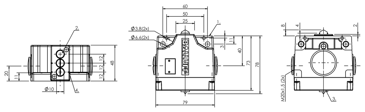 BNS02HT (BNS 813-B03-D12-61-A-55-0510) Mechanical multiple position ...