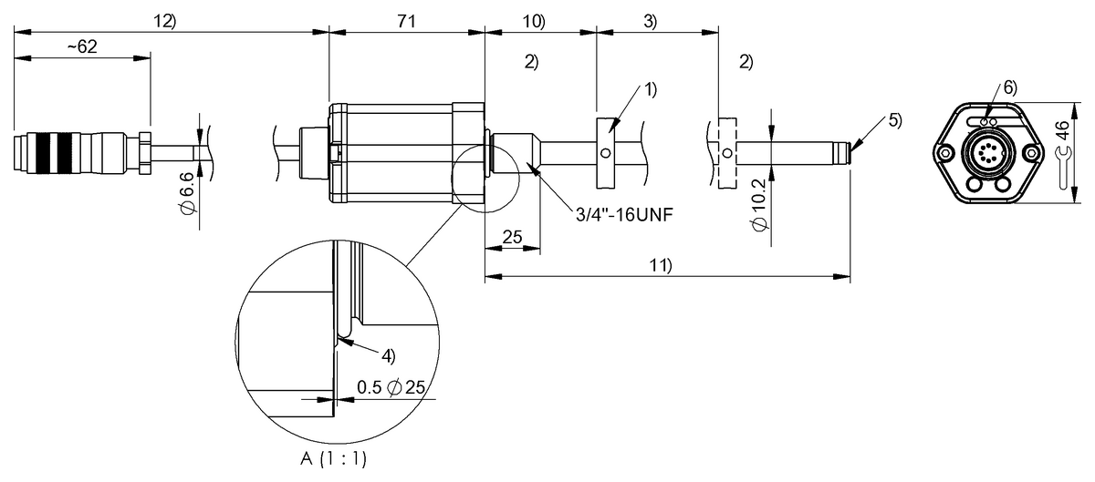 BTL4EMN (BTL7-S561B-M0519-Z-MB357-KA00,2-ZA11) Magnetostrictive linear ...
