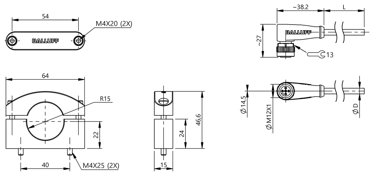 SET01AJ (BAV BP-PH-00141-02) Sets de productos - BALLUFF Mexico