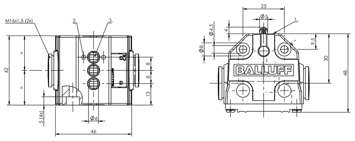 BNS056H (BNS 813-B03-R08-40-60-01) Mechanical multiple position limit ...