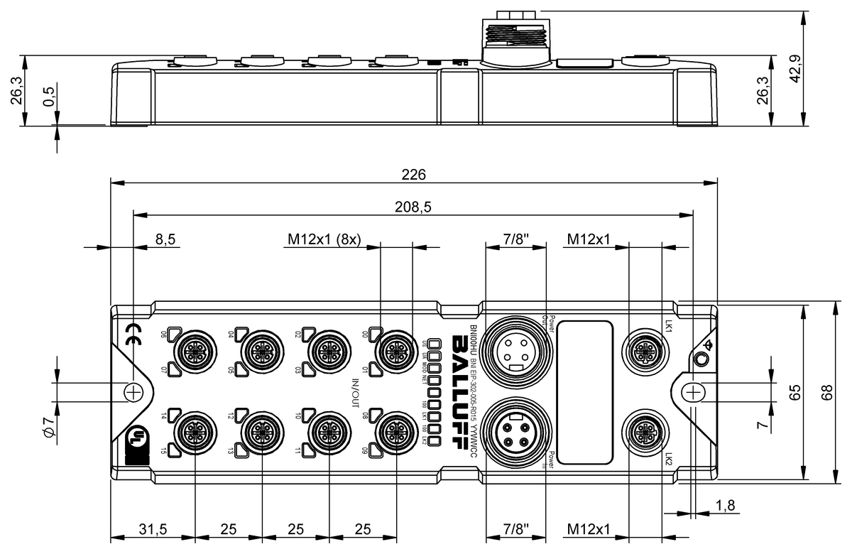 BNI00HU (BNI EIP-302-005-R015) Network blocks for Ethernet/IP - BALLUFF ...