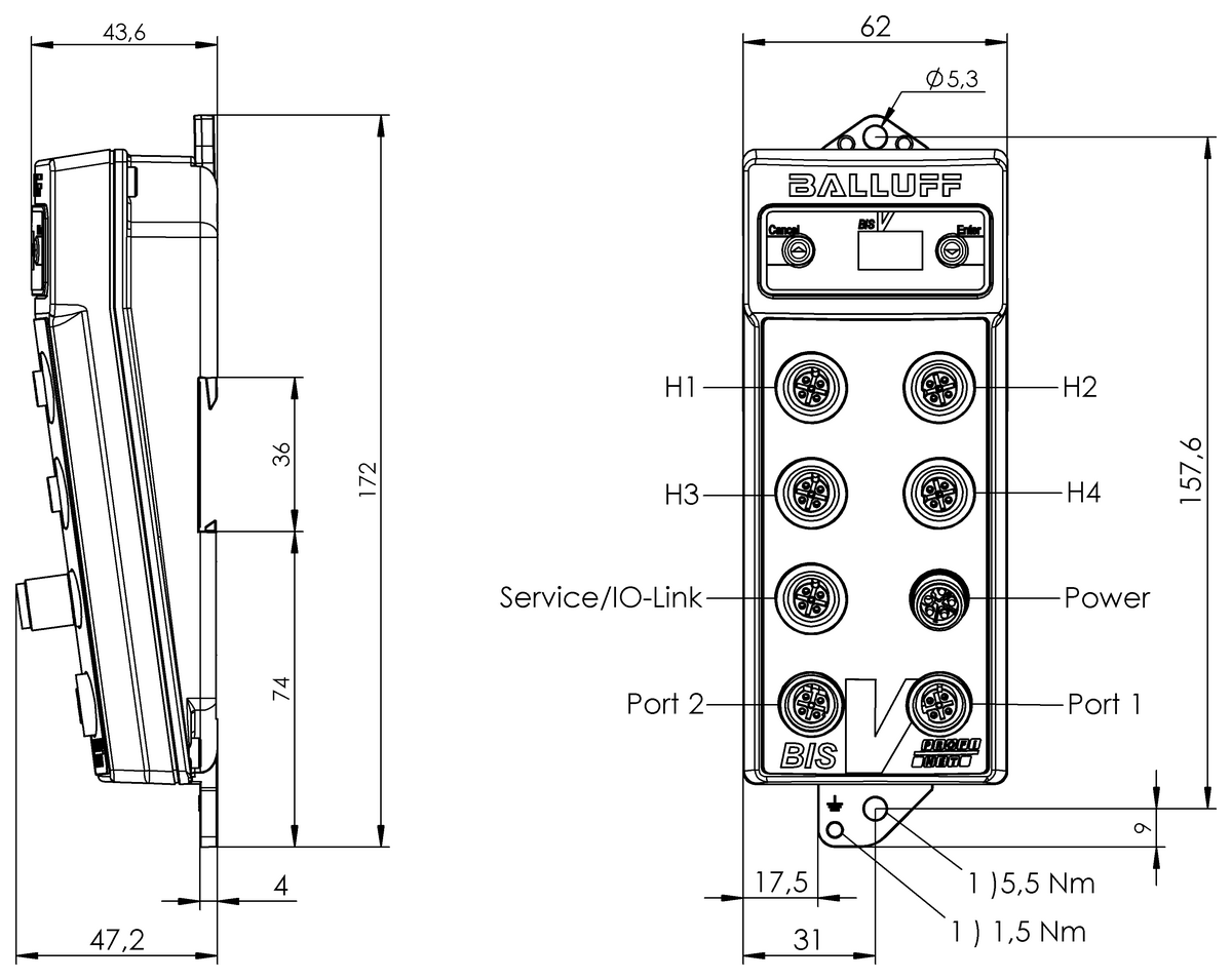 BIS01H8 (BIS V-6108-048-C108) Multi-frequency RFID processors (BIS V ...