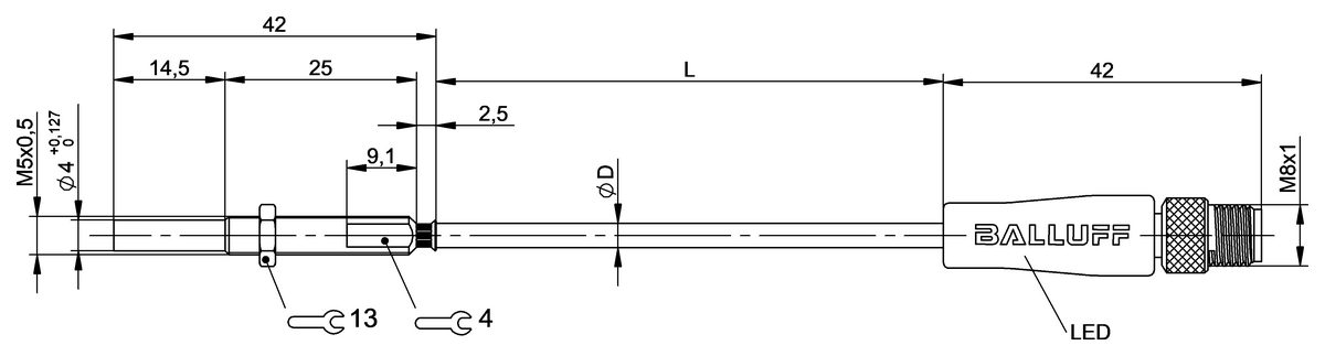 BES062W (BES M05EG-PSD08B-ES00,2-GS49-T-551-018) 耐高溫電感式感測器 - BALLUFF ...