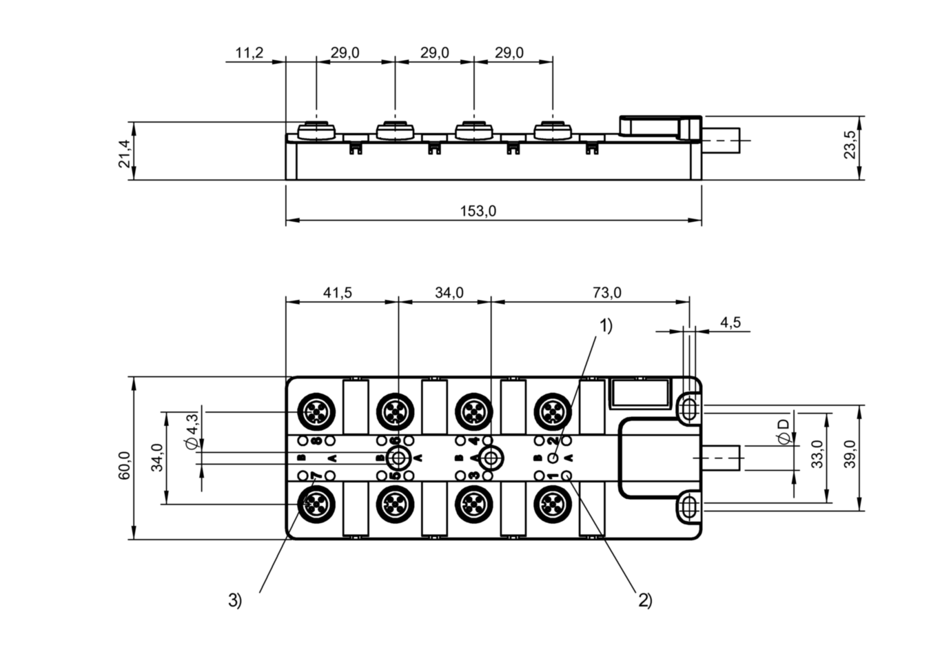 BPI0059 (BPI 8M4A4P-2K-00-KPXB0-030) 被动式分配器 - BALLUFF