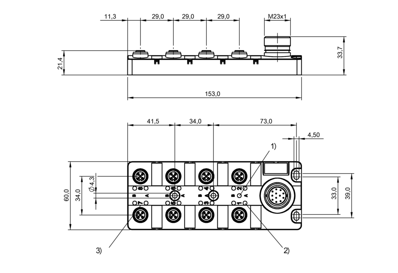 BPI0050 (BPI 8M4A4P-2K-00-SM6CT) Junction blocks - BALLUFF