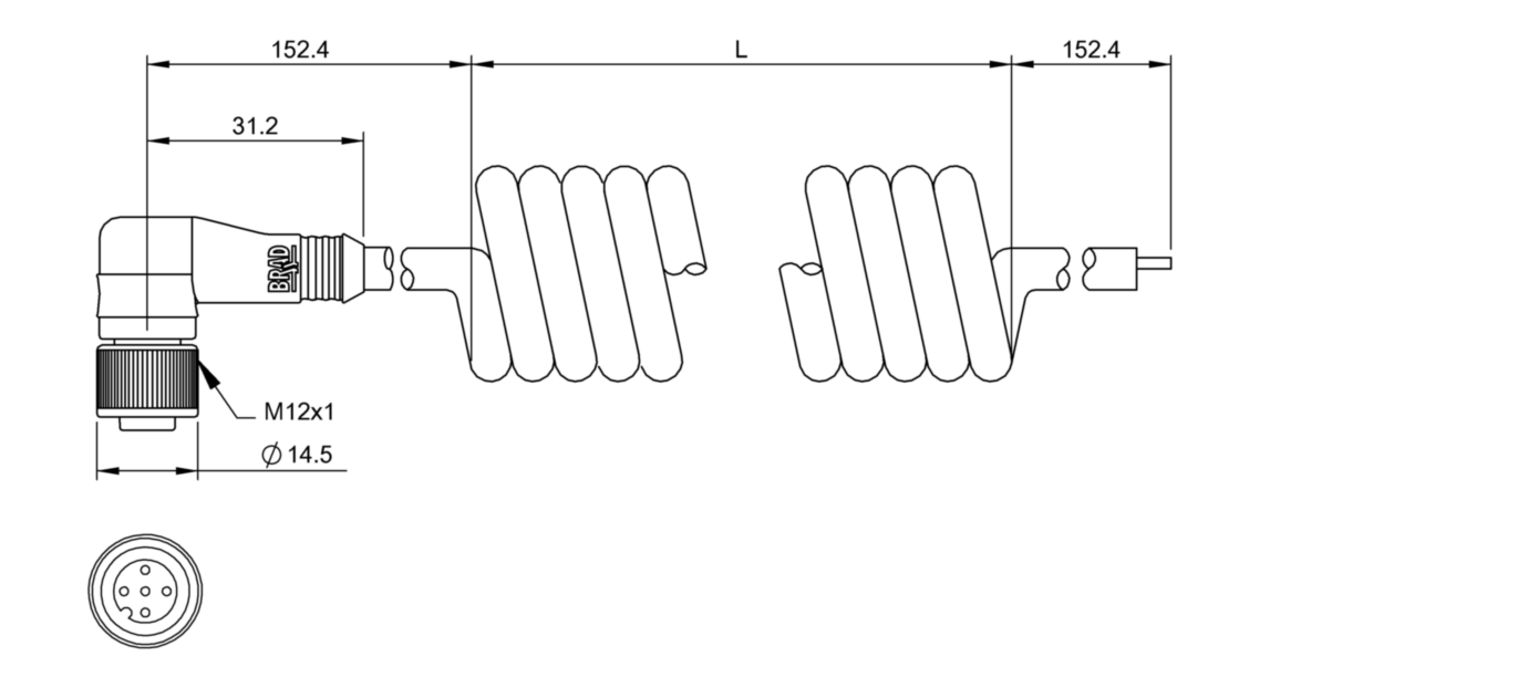 BCC071W (BCC M425-0000-1A-003-PC44T2-12/37) 单头线缆 - BALLUFF