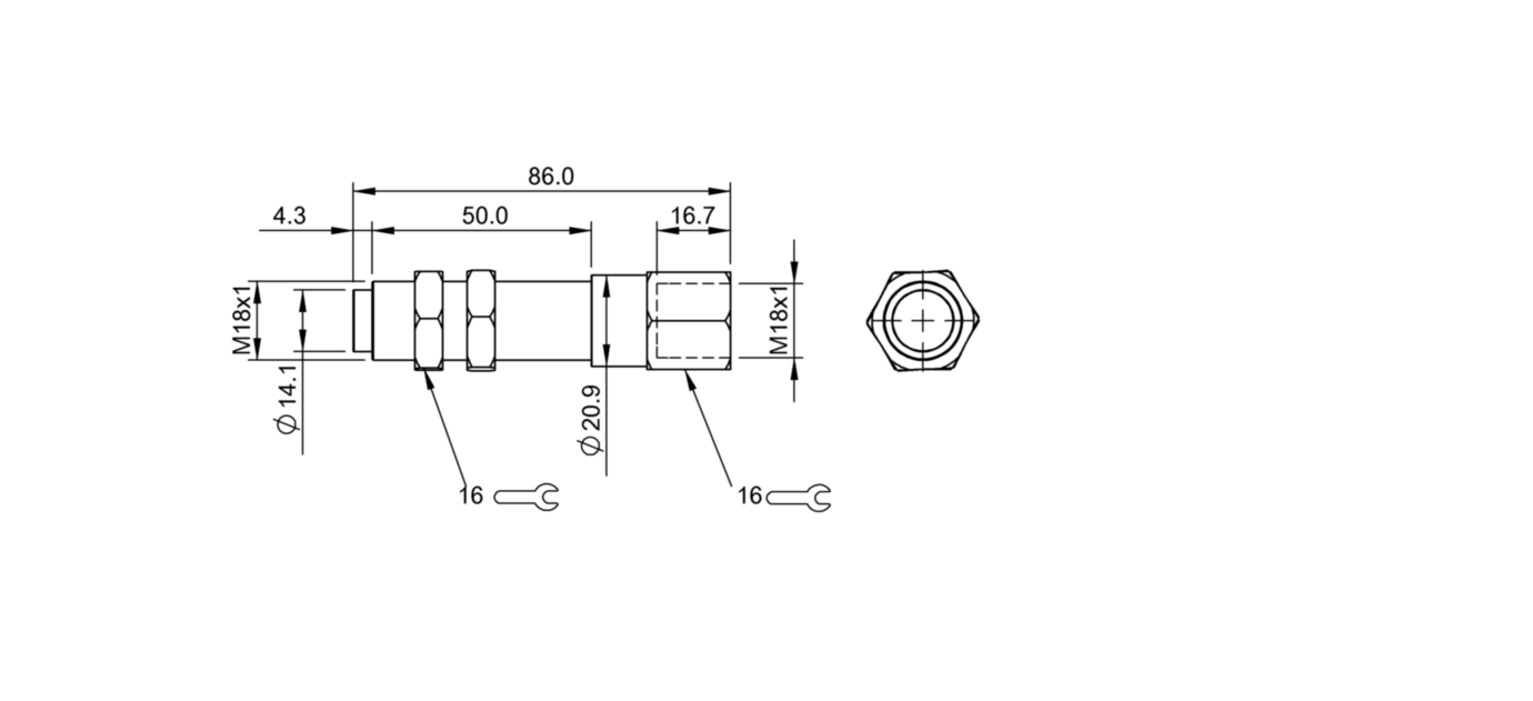 BAM0163 (BESA-18-50-18-BANKING-SCREW) Protección mecánica - BALLUFF
