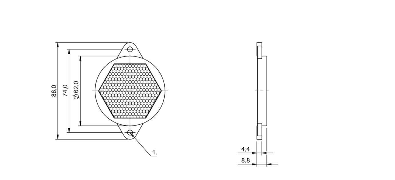 BAM0126 (BOS R-10) Reflectors and reflective foils - BALLUFF