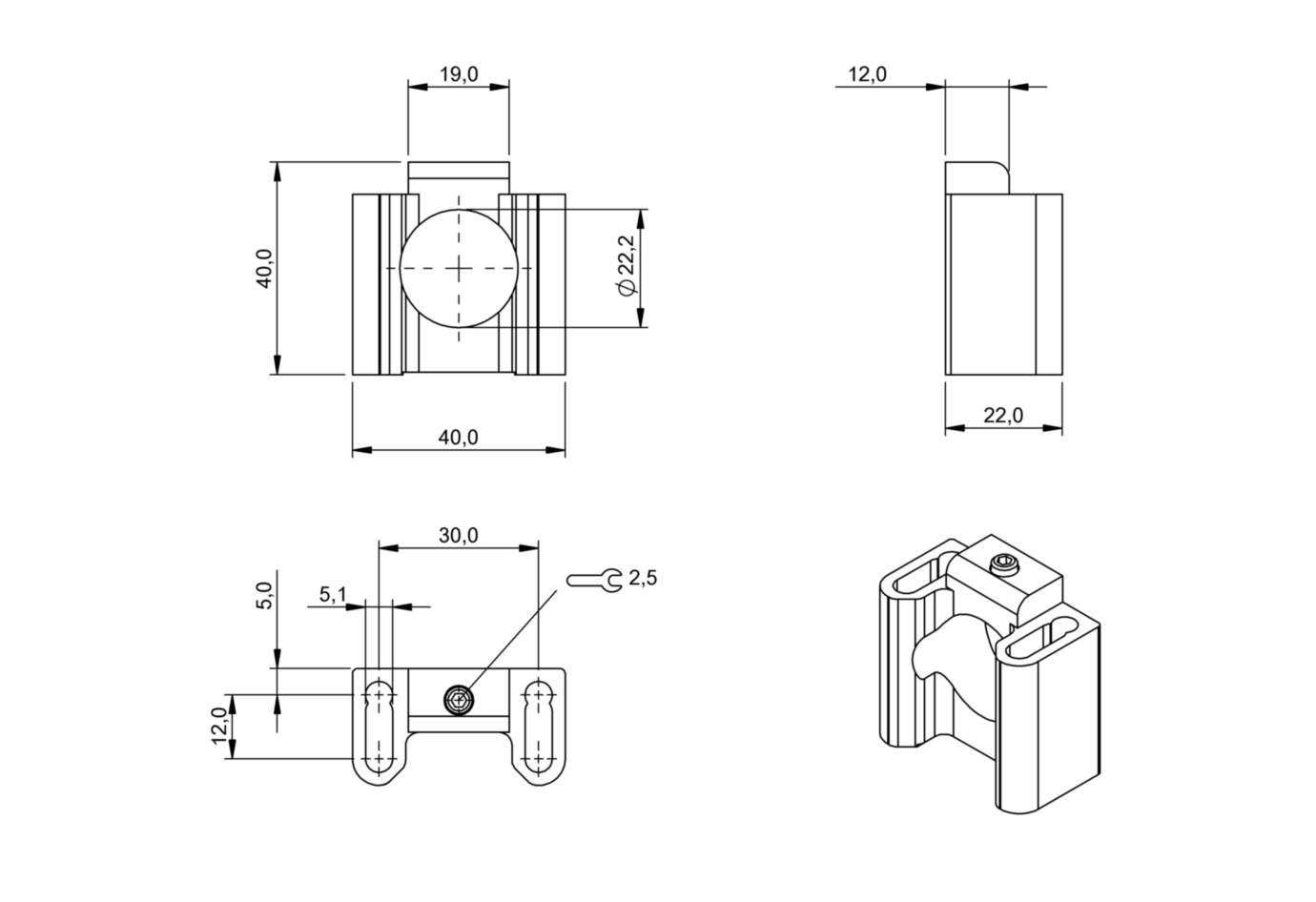 BAM00JZ (BES Q40-HW-3) Universal brackets - BALLUFF