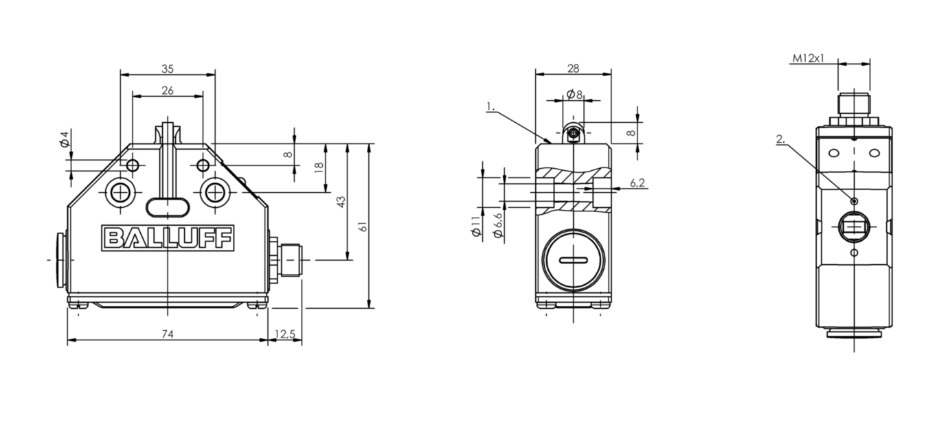 BNS04JT (BNS 813-FR-60-185-S80R) Mechanical single position limit ...