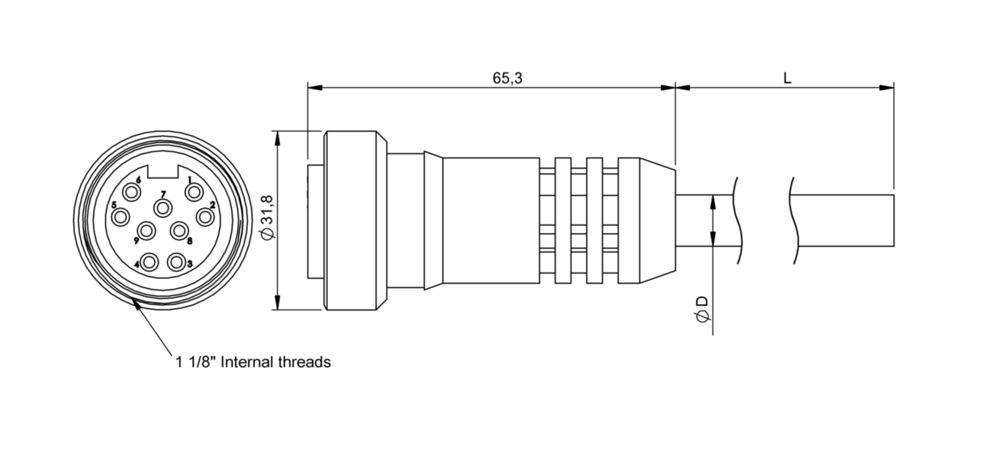 BCC0J5F (BCC A519-0000-10-088-PX49W8-200) Single-ended cordsets - BALLUFF