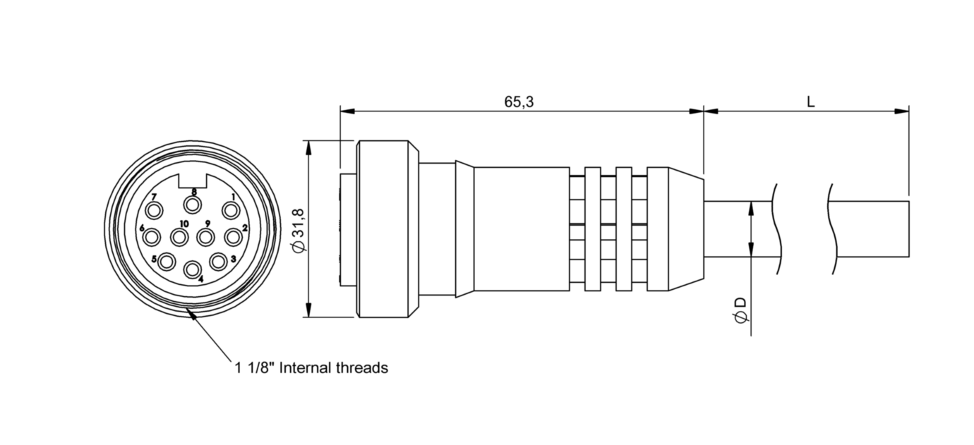 BCC0A4Z (BCC A51A-0000-10-089-VX4AW8-100) Cables de conexión - BALLUFF