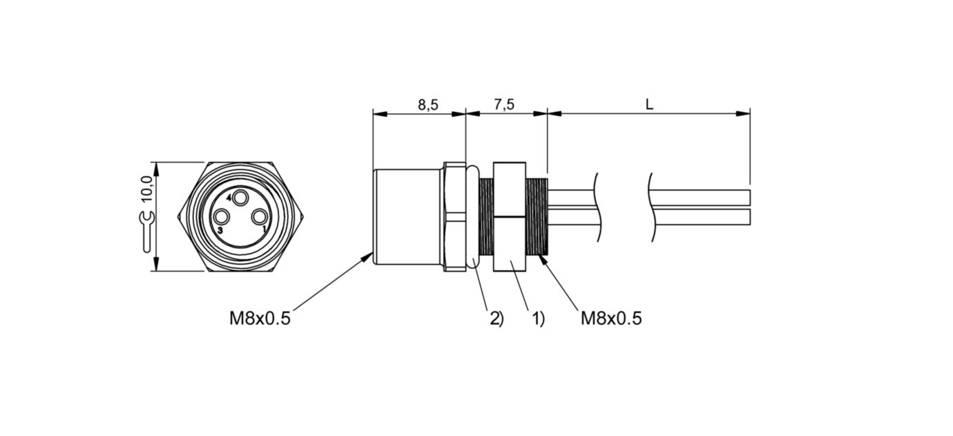 BCC0E11 (BCC M353-0000-10-RM067-020) Conectores pasamuros - BALLUFF