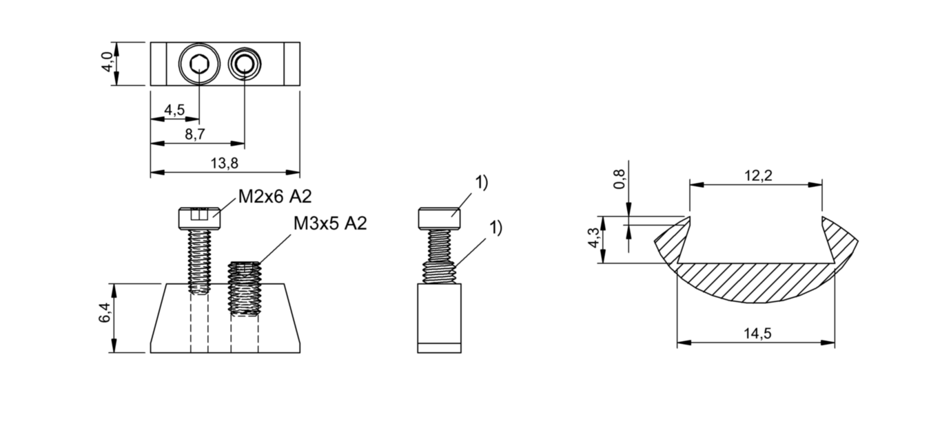 BAM01ML (BMF 103-HW-108) Mounting brackets for magnetic sensors - BALLUFF