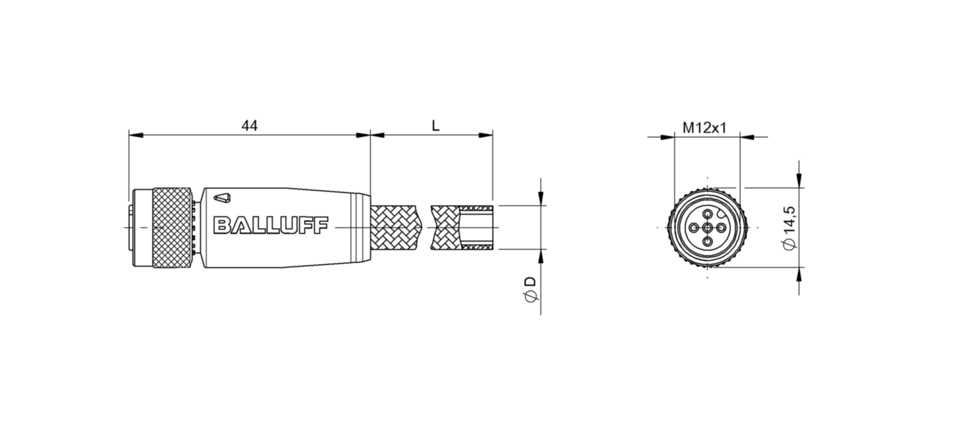 BCC0F67 (BCC W415-0000-1A-003-FW9434-050) Single-ended cordsets - BALLUFF