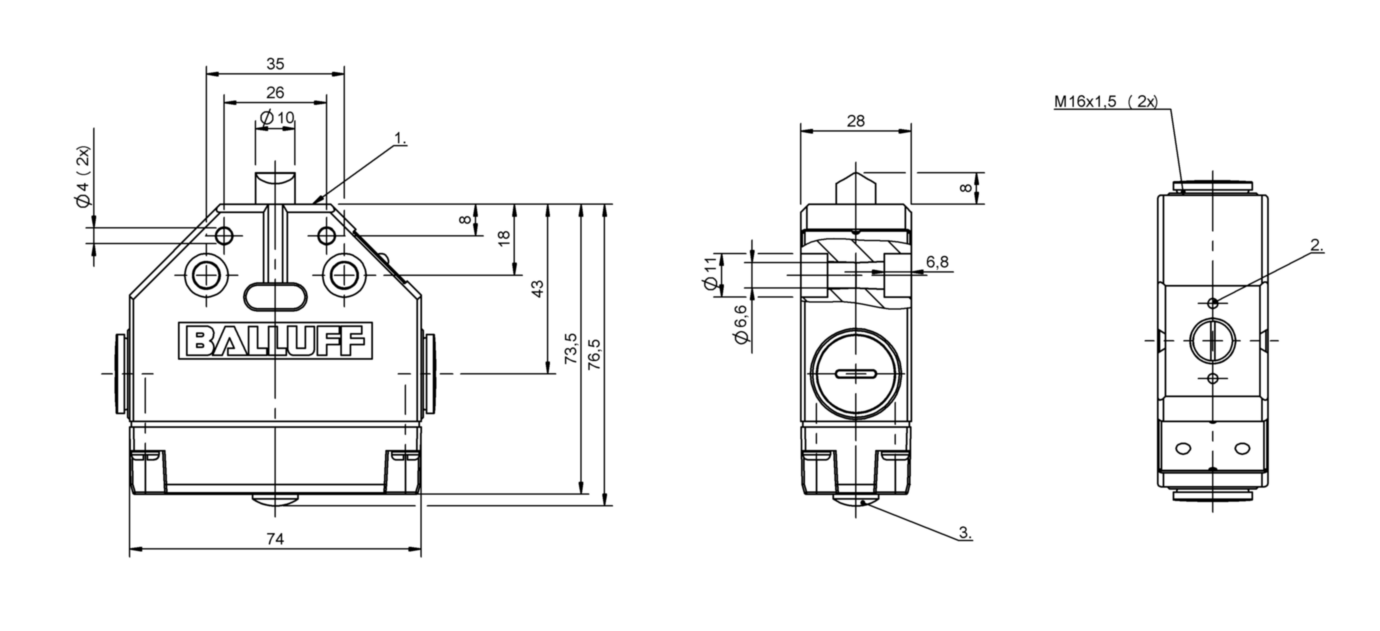 BNS001N (BNS 813-FD-60-185-FD) Mechanical single position limit ...