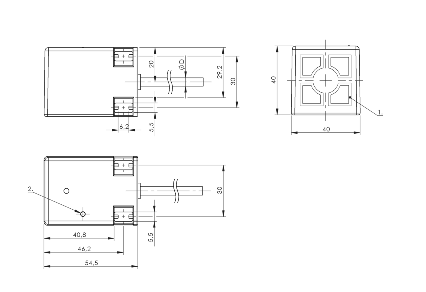 BES052M (BES Q40KFA-PSY20B-DV02) Inductive standard sensors - BALLUFF