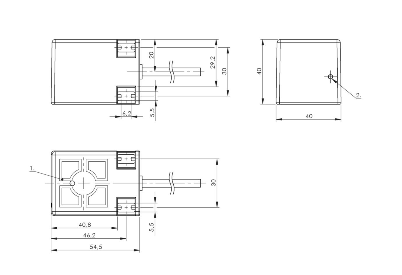 BES0555 (BES Q40KFC-PSY20B-DV02) Inductive standard sensors - BALLUFF