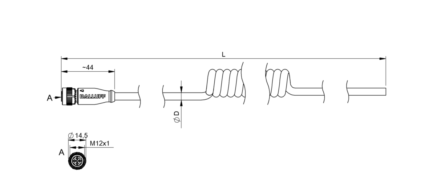 BCC0J1E (BCC M415-0000-1A-003-EC44T2-05/28) Cables de conexión - BALLUFF