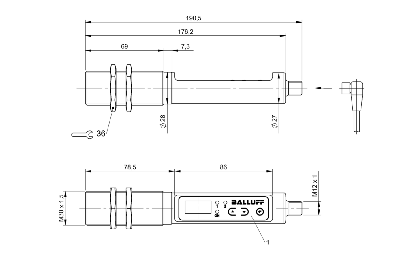 BTS0002 (BTS M30E0-UUI-H0001-S04G) Contactless infrared temperature ...
