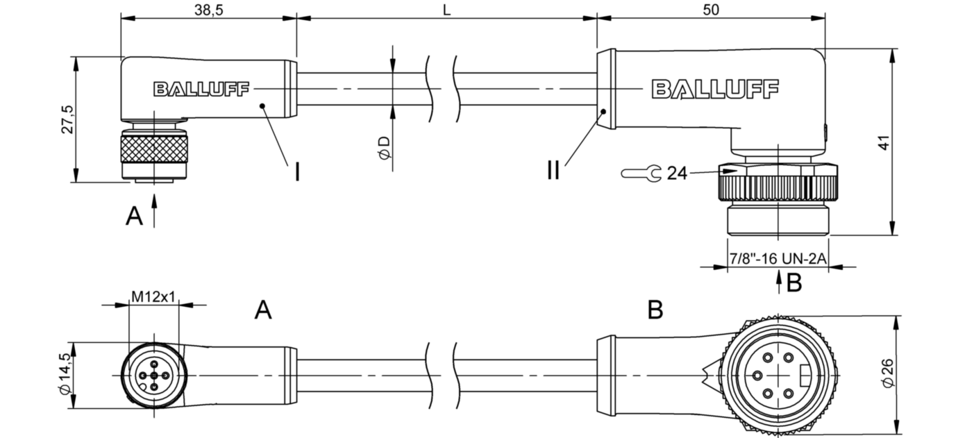 BCC0HT9 (BCC M425-A325-3F-330-PS85N6-010) Double-ended cordsets - BALLUFF