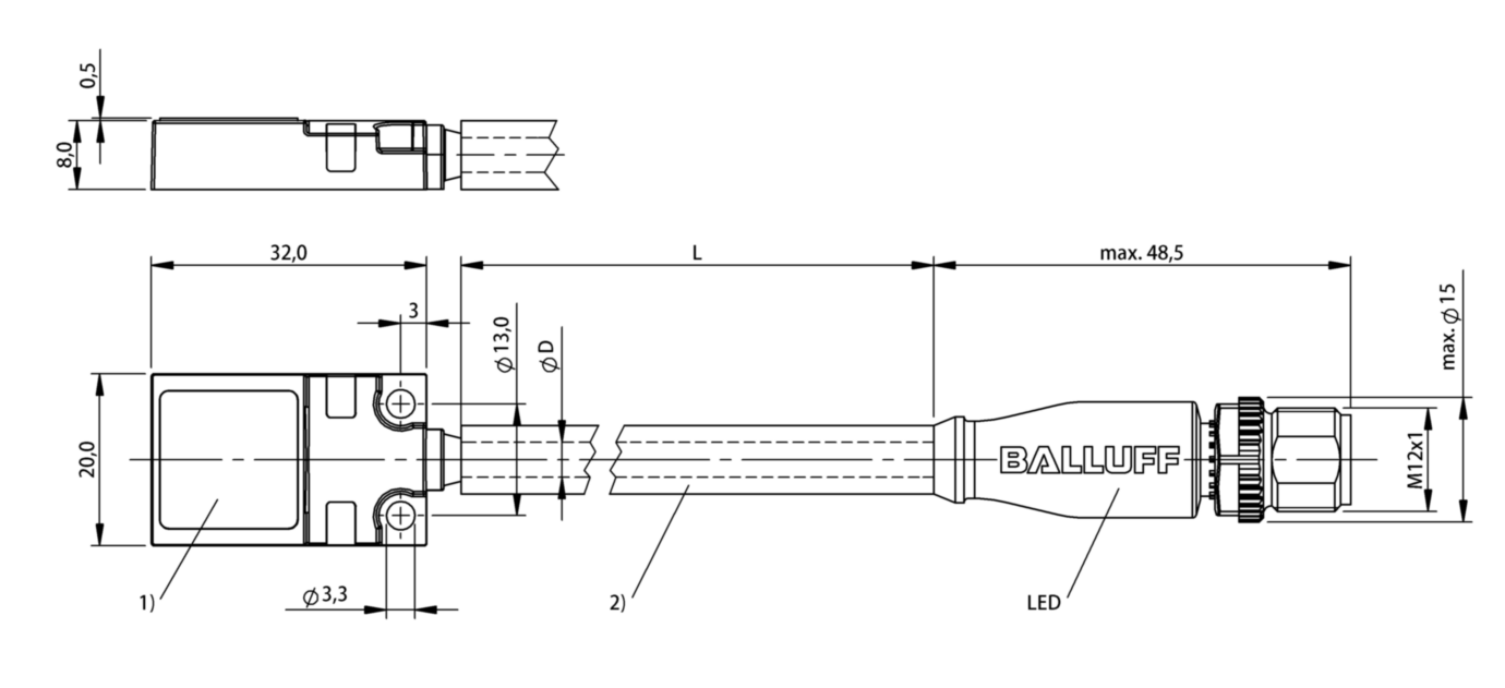 BES05R4 (BES R01ZC-PSC70B-BS00,3-GS04-U18) 標準電感式傳感器 - BALLUFF