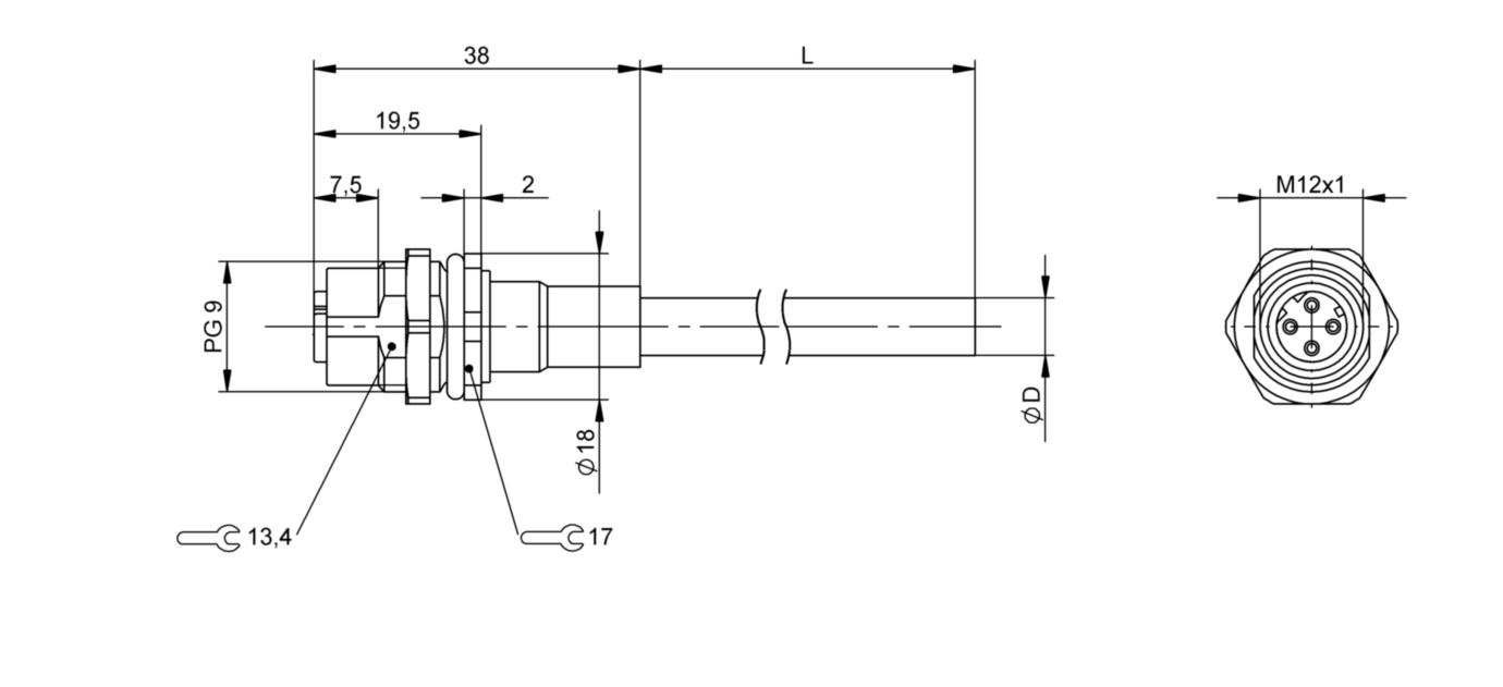 BCC0L89 (BCC M455-0000-1D-RP146-005) 法兰插座 - BALLUFF