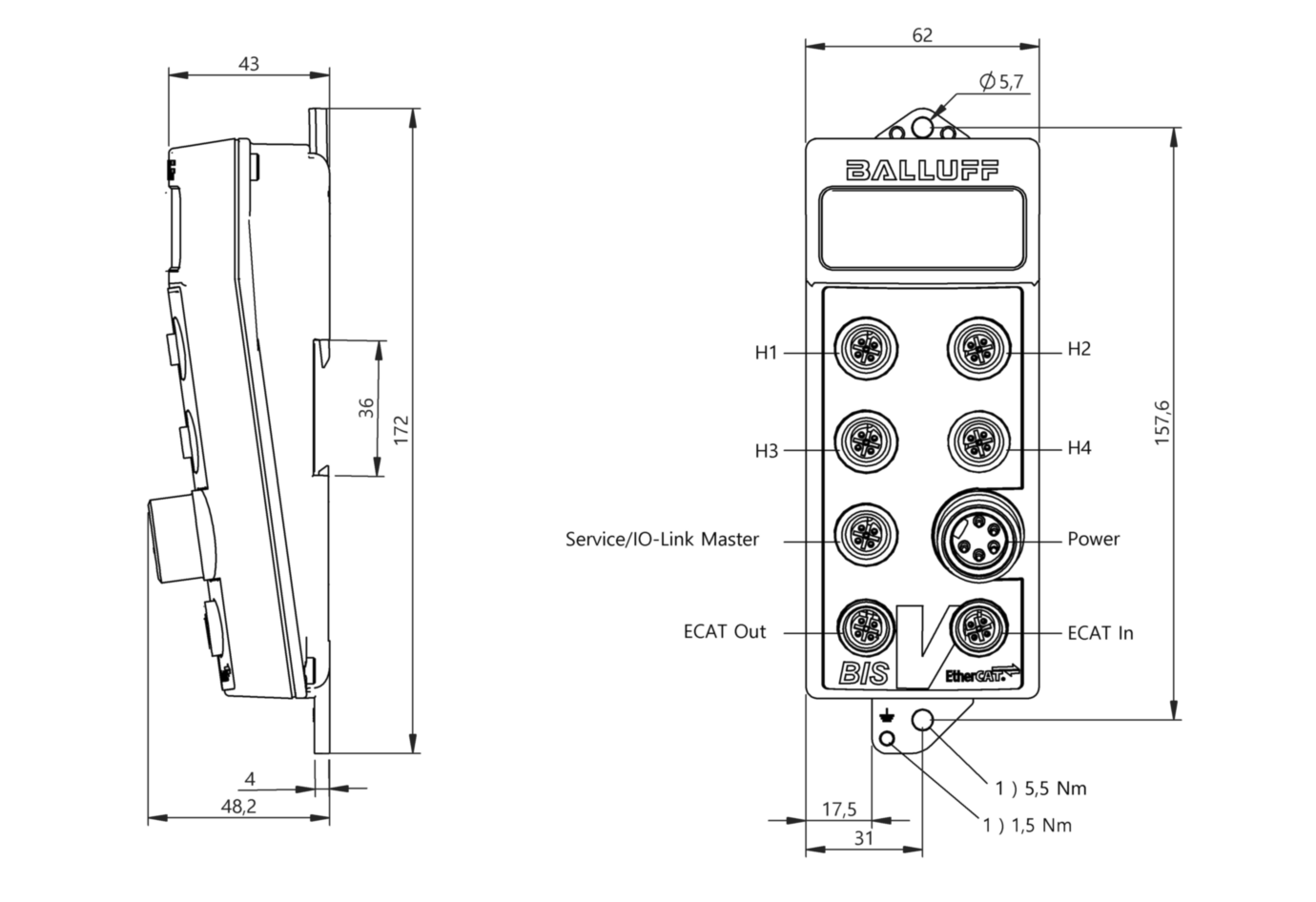 BIS01FK (BIS V-6110-063-C002-SA13) HF processor units (13.56 MHz) - BALLUFF